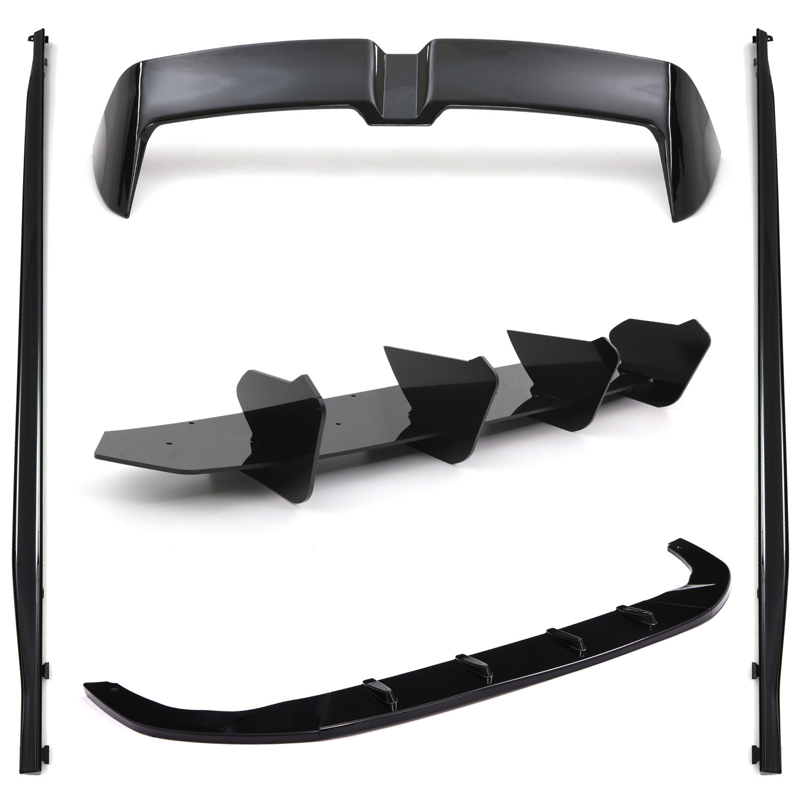 Gloss Black Aero Lowline Kit Oettinger Style For VW Golf MK8 R-Line 20 ...