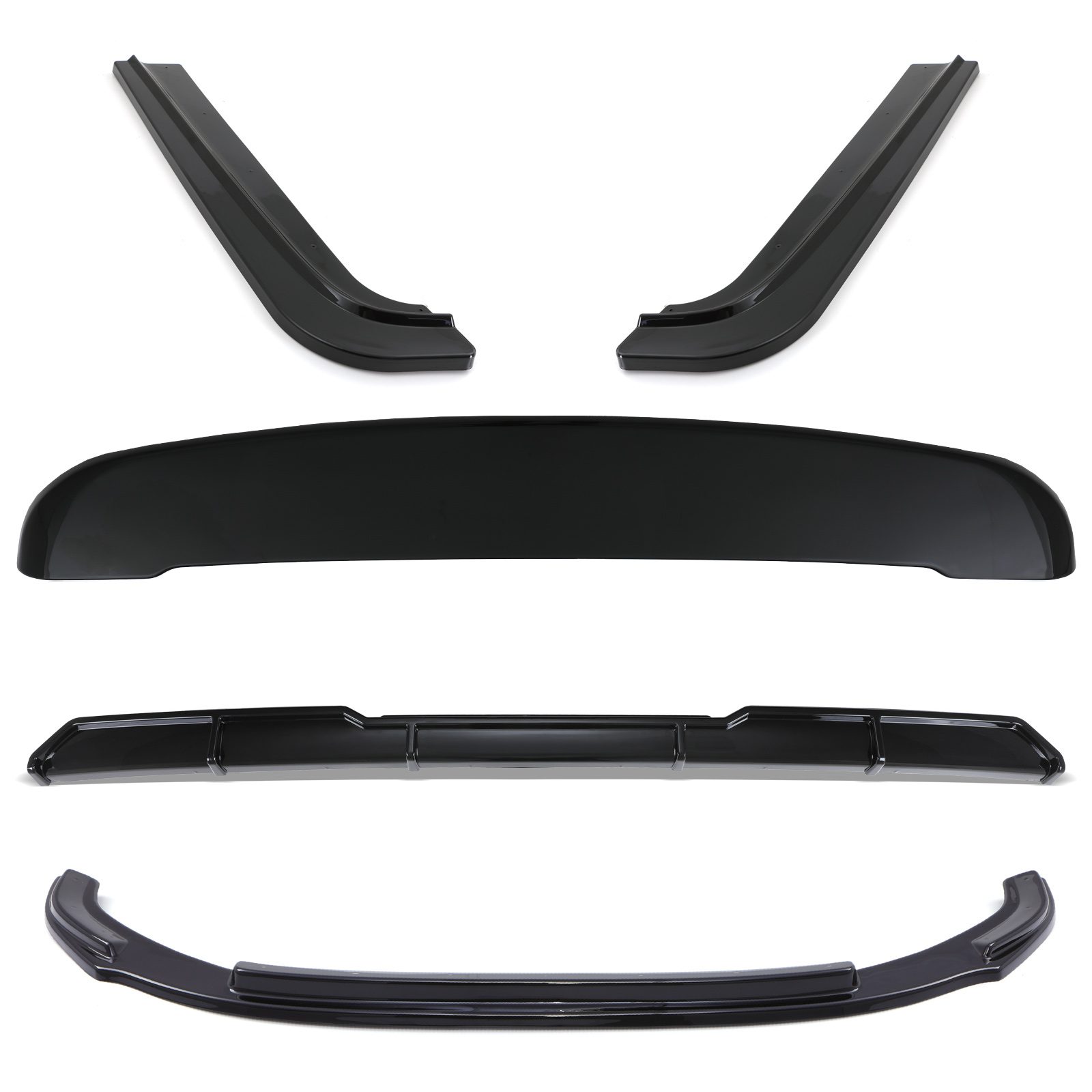 Gloss Black Aero Lowline Body Kit For VW Transporter T6 T6.1 Tailgate ...