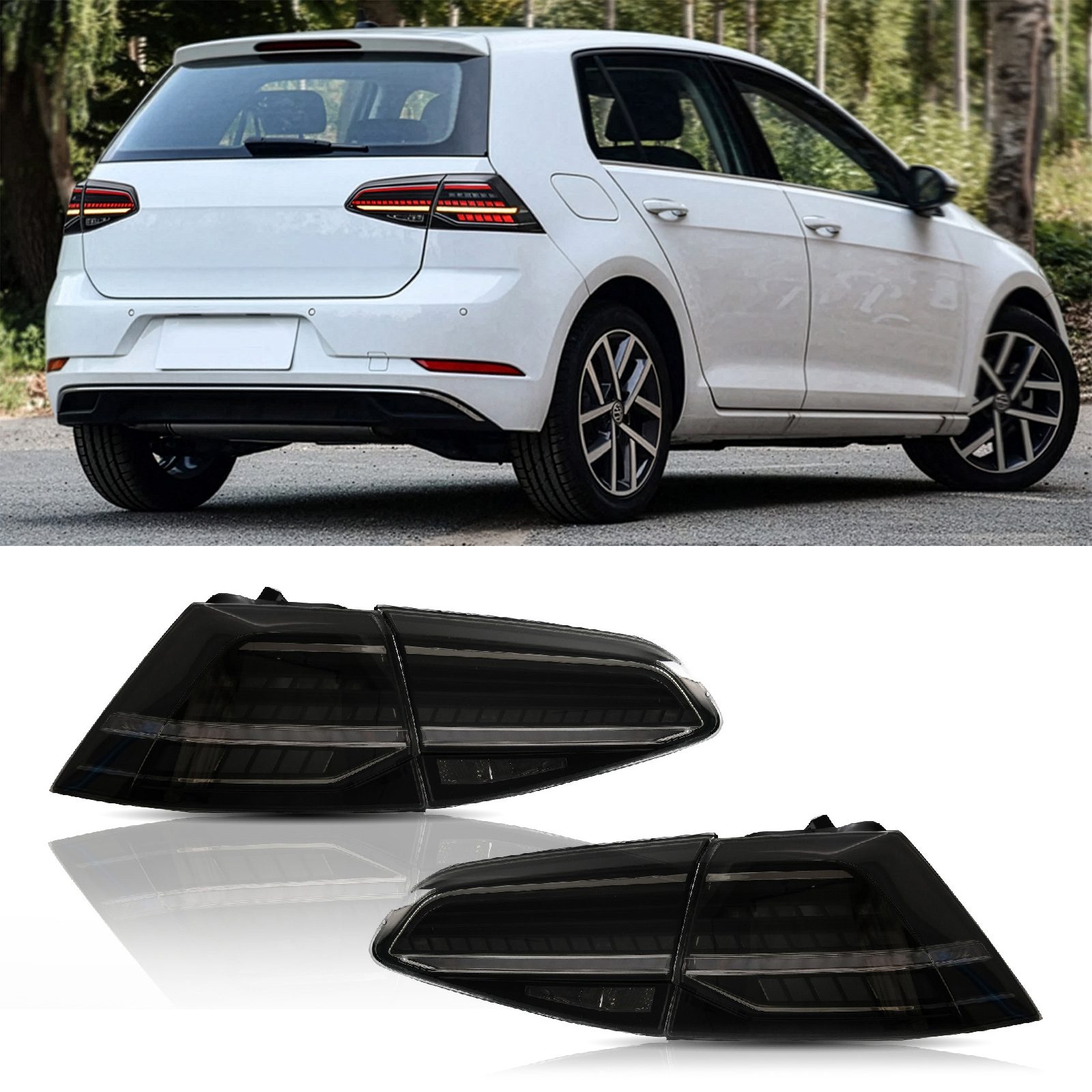 Smoked LED Tail Lights For VW Golf MK7 / MK7.5 Hatch 14-20 – Premium ...